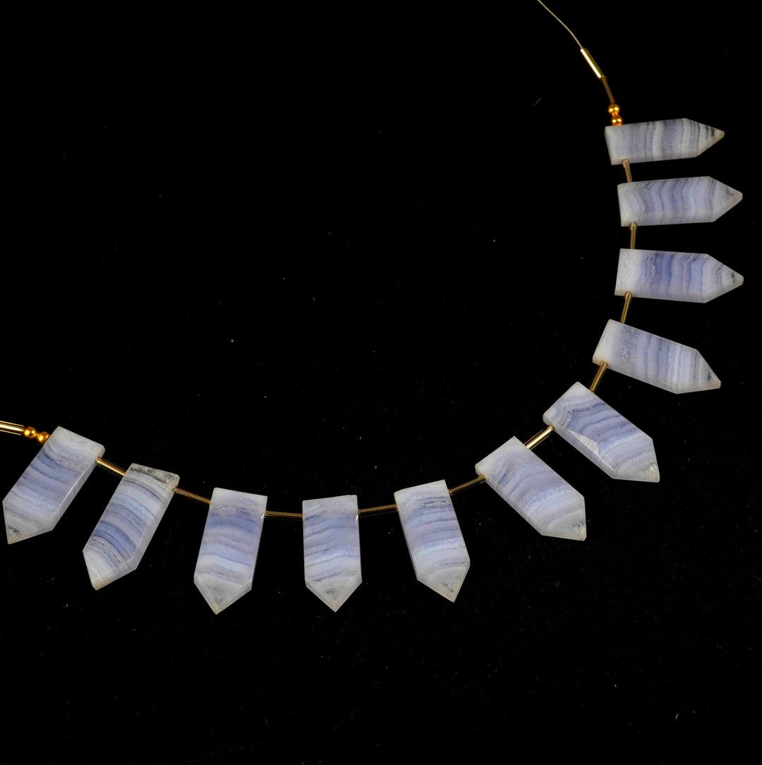 Blue Less Cut Gemstone Line 11 Piece Size 10x26x6 MM CT - Etsy