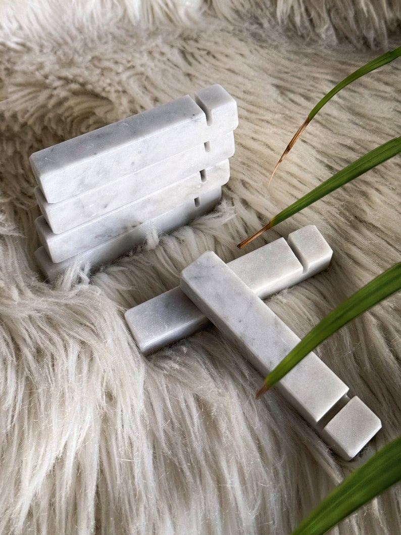 Cutlery Rest Set in White Carrara Marble knife Recess Model - Etsy