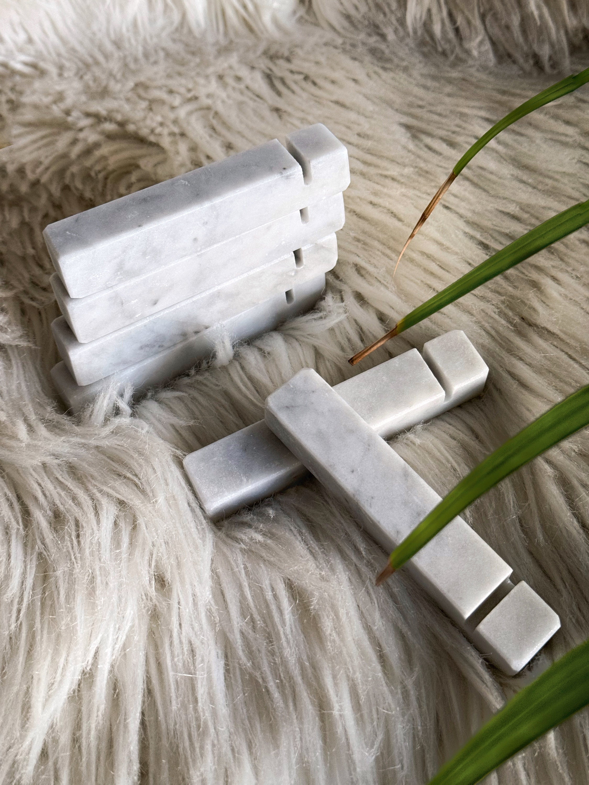 Cutlery Rest Set in White Carrara Marble knife Recess Model - Etsy