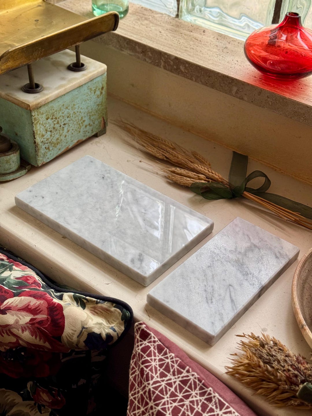 White Carrara Marble Tray - Natural Stone Plate - Jewelry Tray - Candle ...