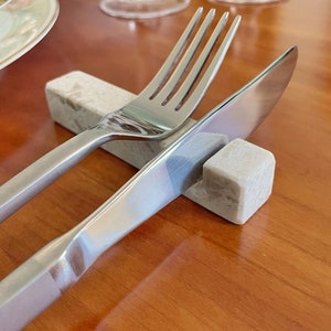 Cutlery Rest Set in White Pearl Marble (knife Holder) - Lifestyle ...