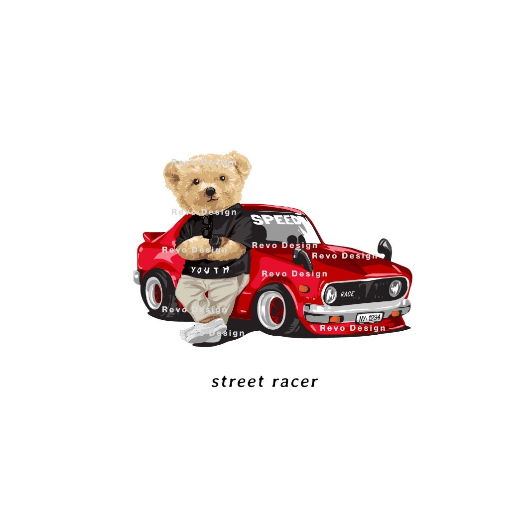 Teddy Bear Racer, racelover, SVG PNG JPG ,instant Download, T-shirt ...