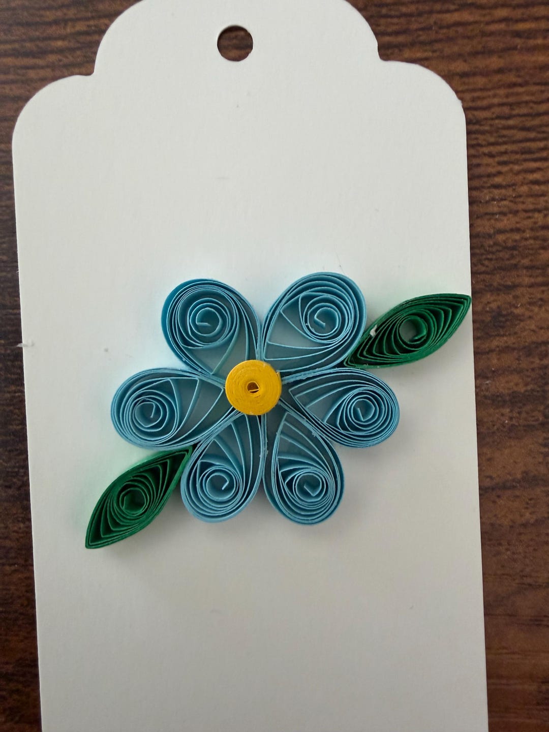 Quilled Blue Teardrop Flower Gift Tag - Etsy
