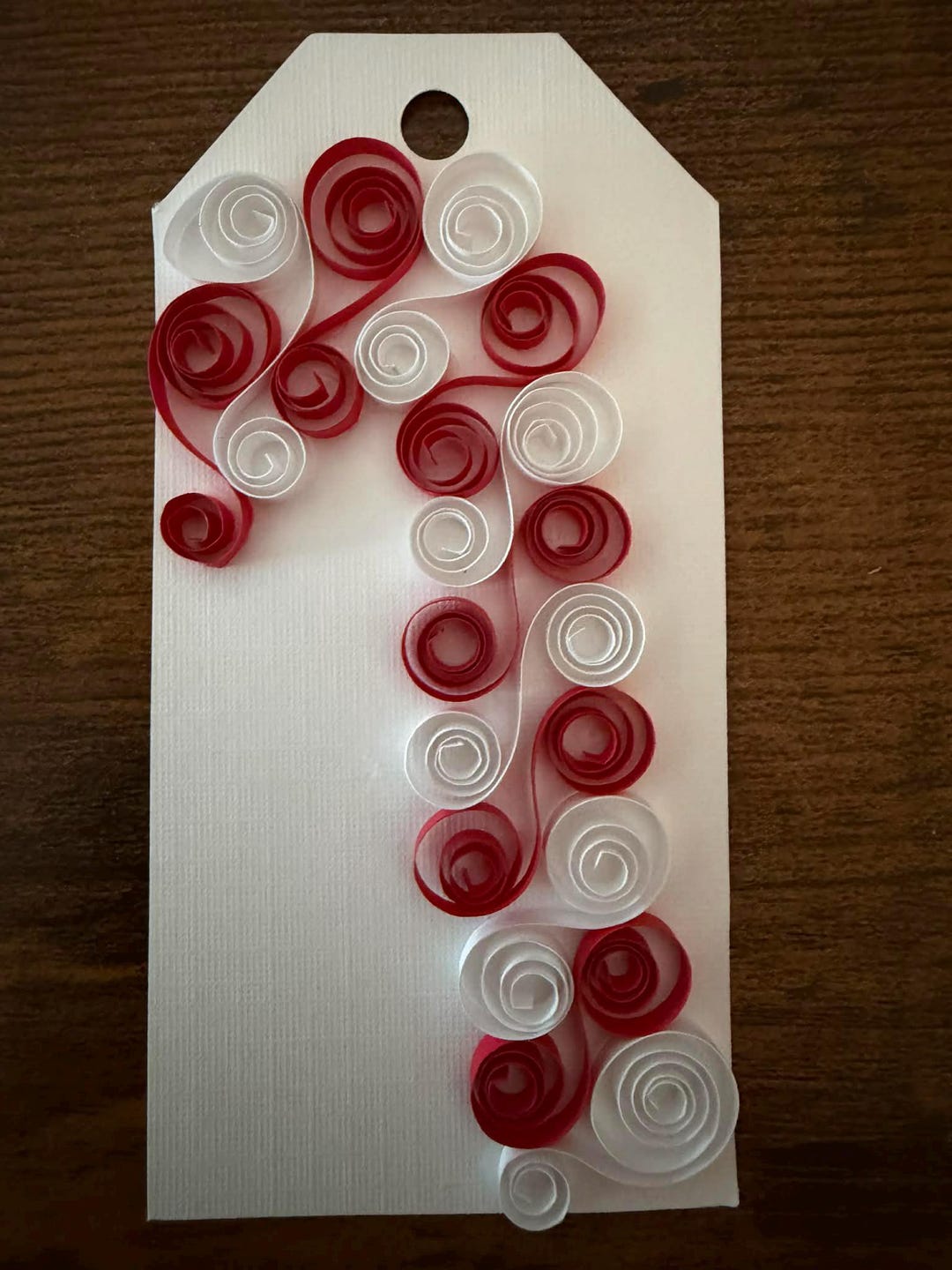 Quilled Fancy Candy Cane Gift Tag - Etsy