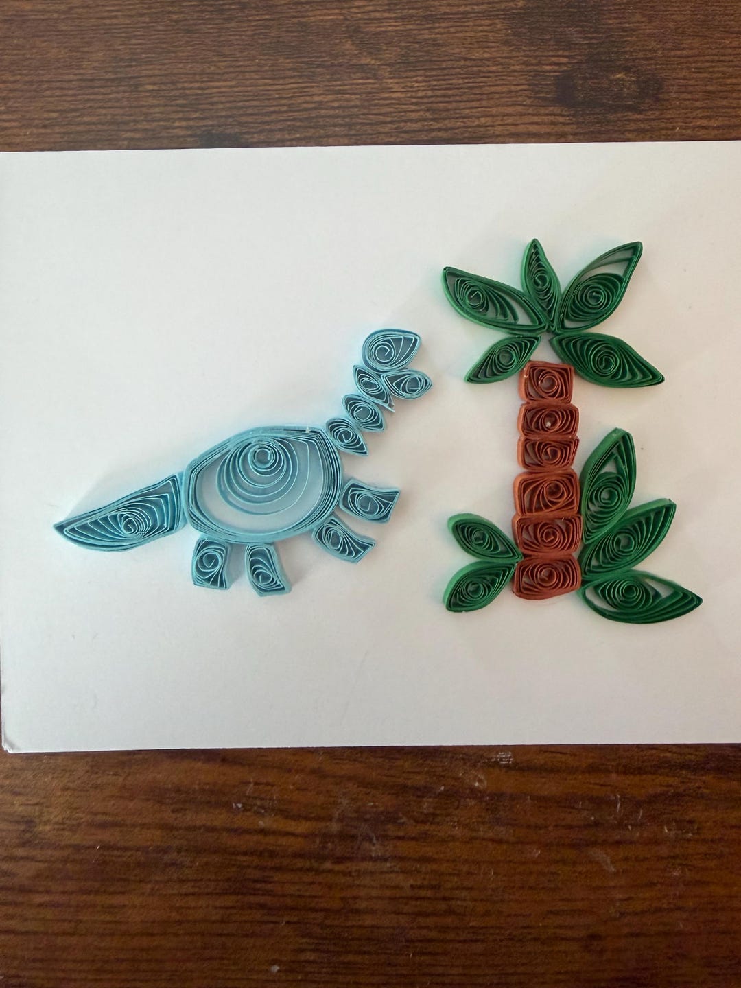 Quilled Brontosaurus Eating a Tree Card - Etsy