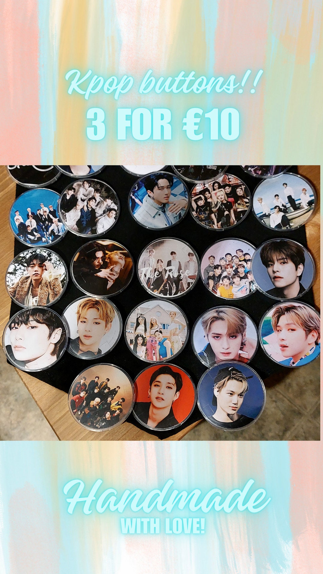 Buttons Kpop Set Van 3 - Etsy