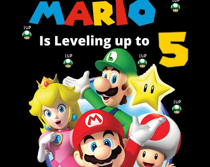 Super Mario Birthday Digital Invite, Printable, Instant Download ...