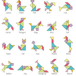 49 Animal Tangrams and Additional 19 Animal Tangram Puzzles Printed ...