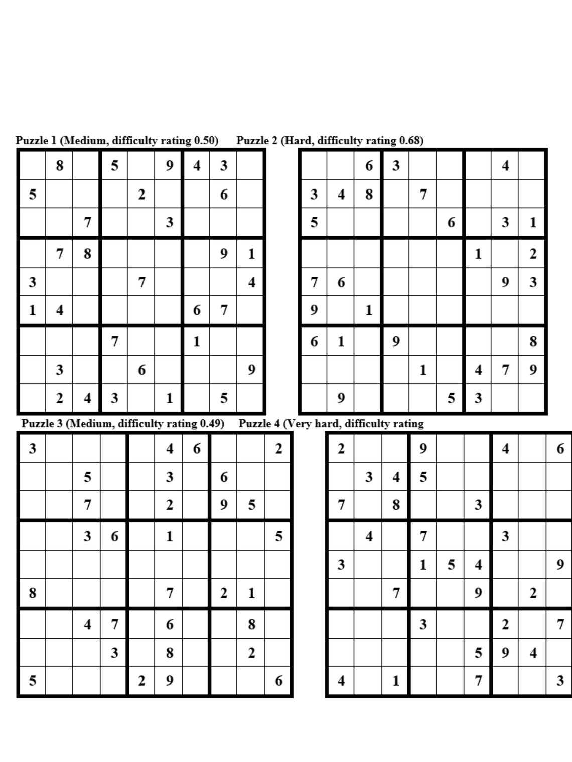 50 Sudoku Puzzles of All Difficulties - Etsy