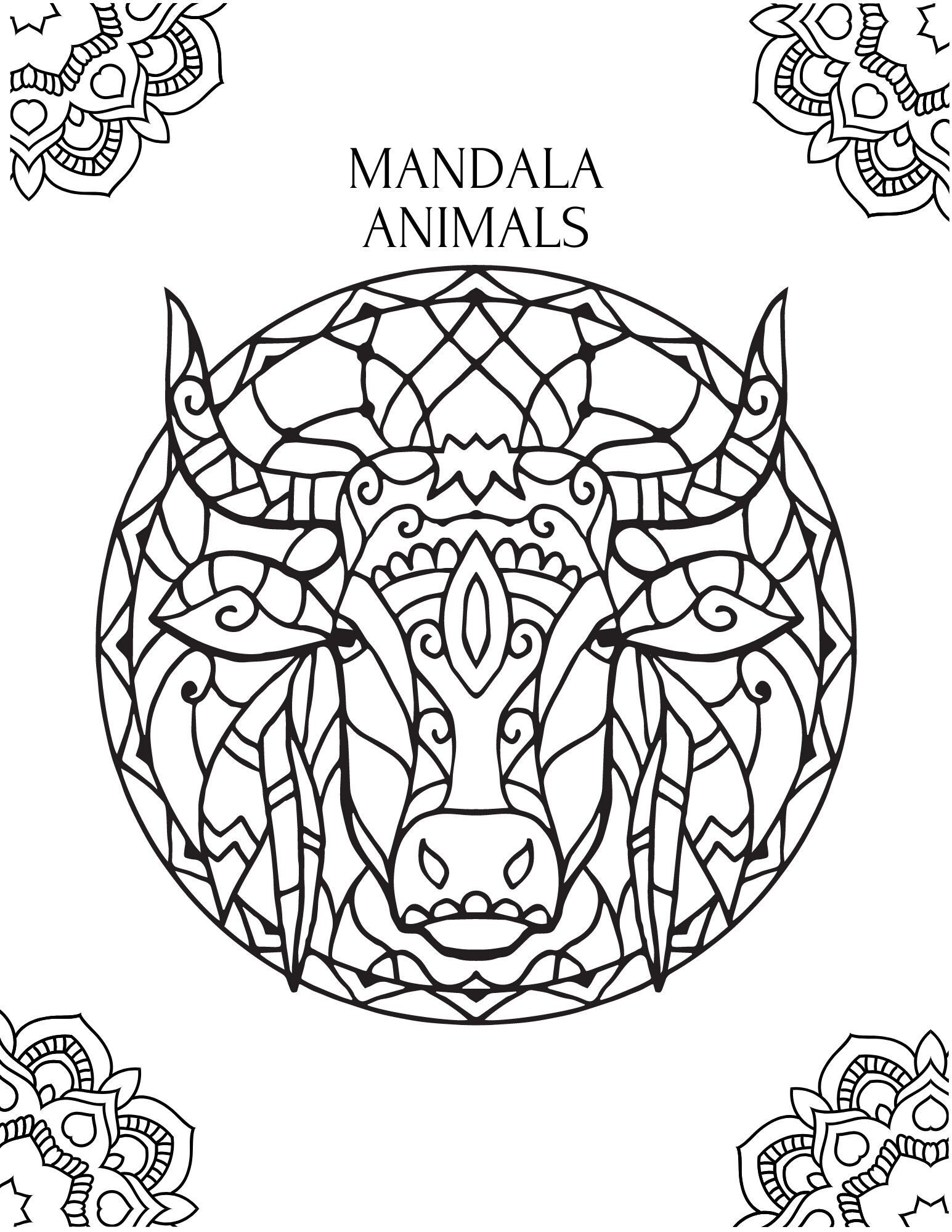 Mandala Animal Patterns Coloring Books - Instant Download - PDF 28 ...