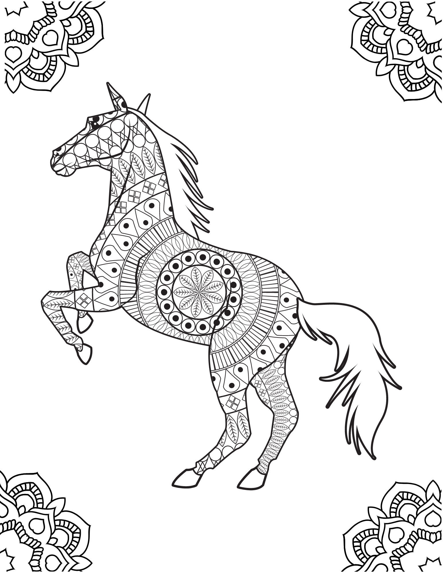 Mandala Animal Patterns Coloring Books - Instant Download - PDF 28 ...