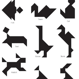 49 Animal Tangrams and Additional 19 Animal Tangram Puzzles Printed ...