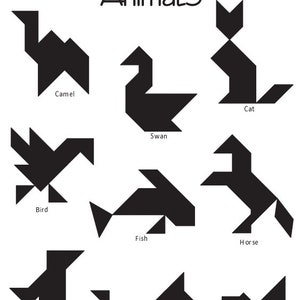 49 Animal Tangrams and Additional 19 Animal Tangram Puzzles Printed ...