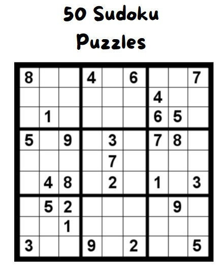 50 Sudoku Puzzles of All Difficulties - Etsy