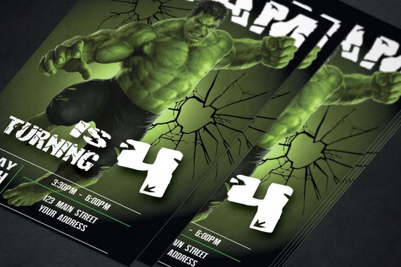 The Hulk Birthday Invitation the Incredible Hulk Invitation | Etsy