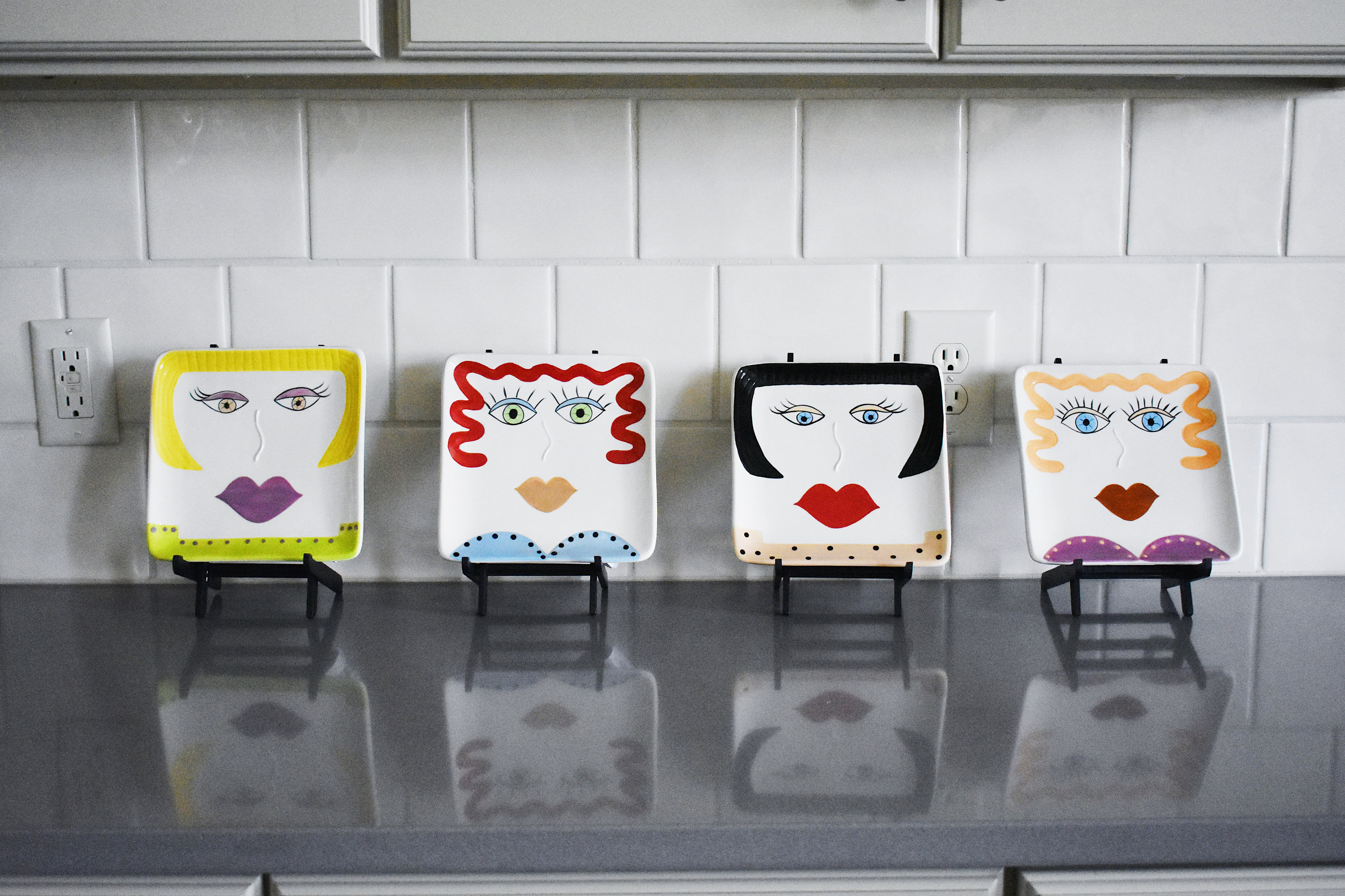 Face Plates, Unique Gift for Women, Hand-painted Gift, Fun Colorful ...