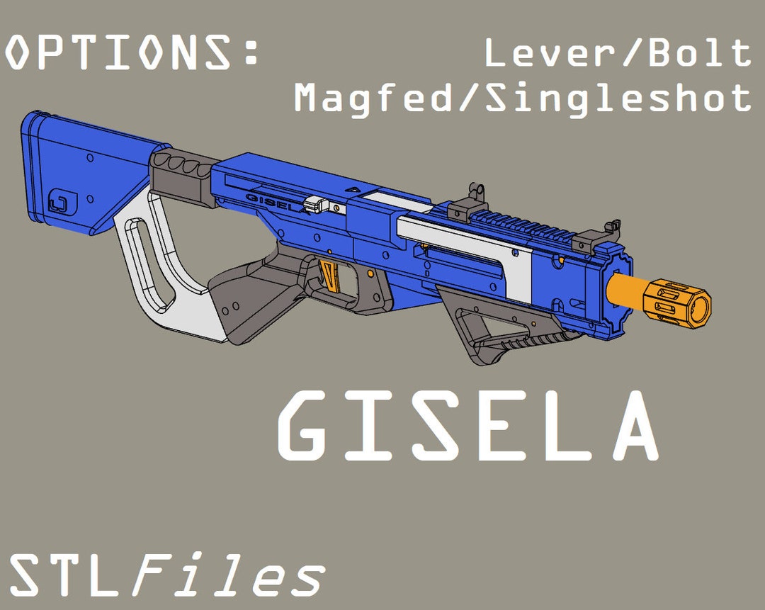 Gisela Bolt or Lever Action String Toy Foam Blaster STL FILES ONLY ...
