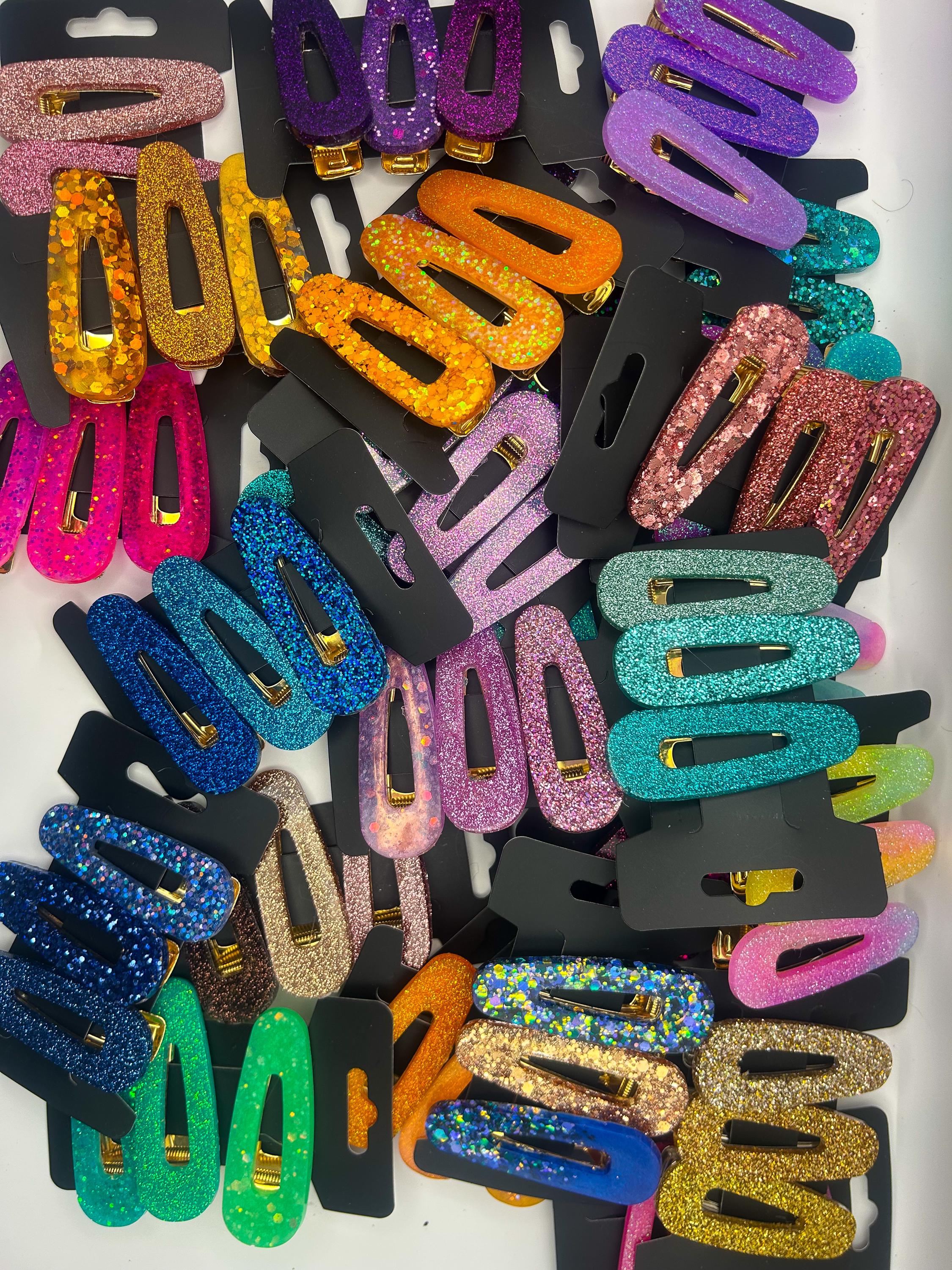 Glitter Resin Hair Clips – Colorful & Sparkly Accessories Loaded With ...