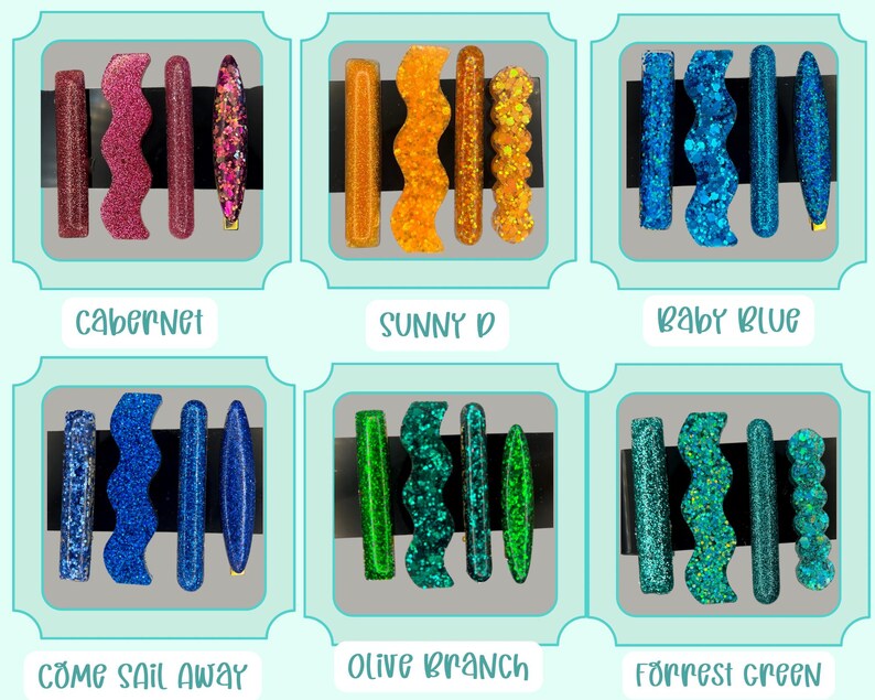 Colorful Glitter Hair Clips Different Colors 4 Different Shapes - Etsy