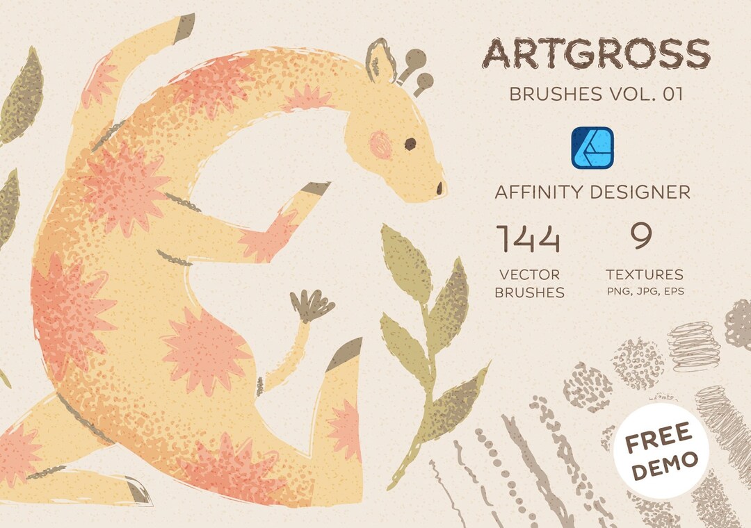 144 Brushes and 9 Textures for Affinity Designer, Vector Stroke ...