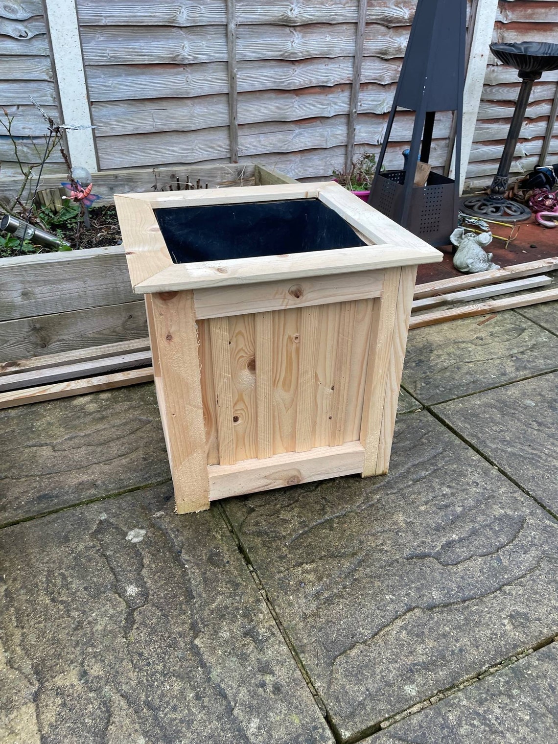 Square Wooden Planter - Etsy UK