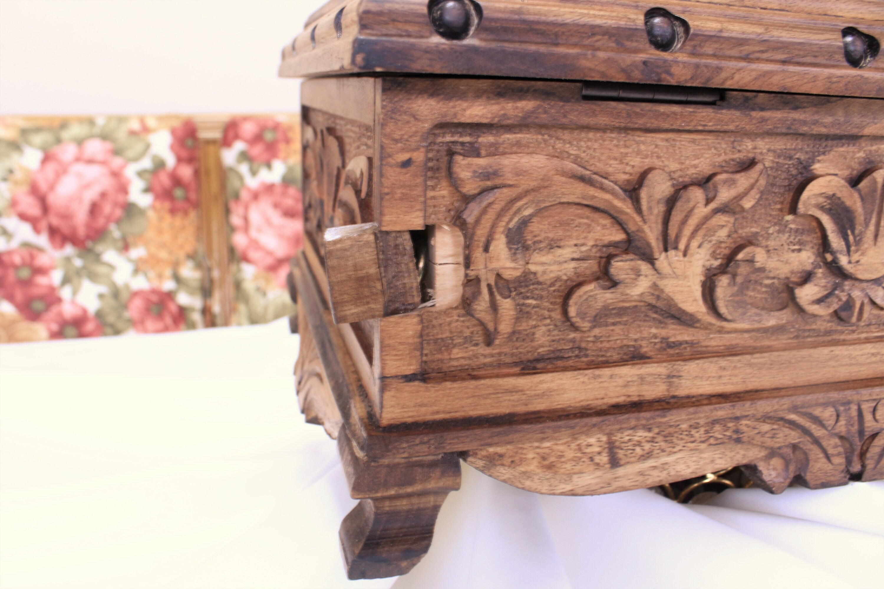 Large Secret Lock Box,handmade Wooden Gun Box,jewelry Box With Key ...