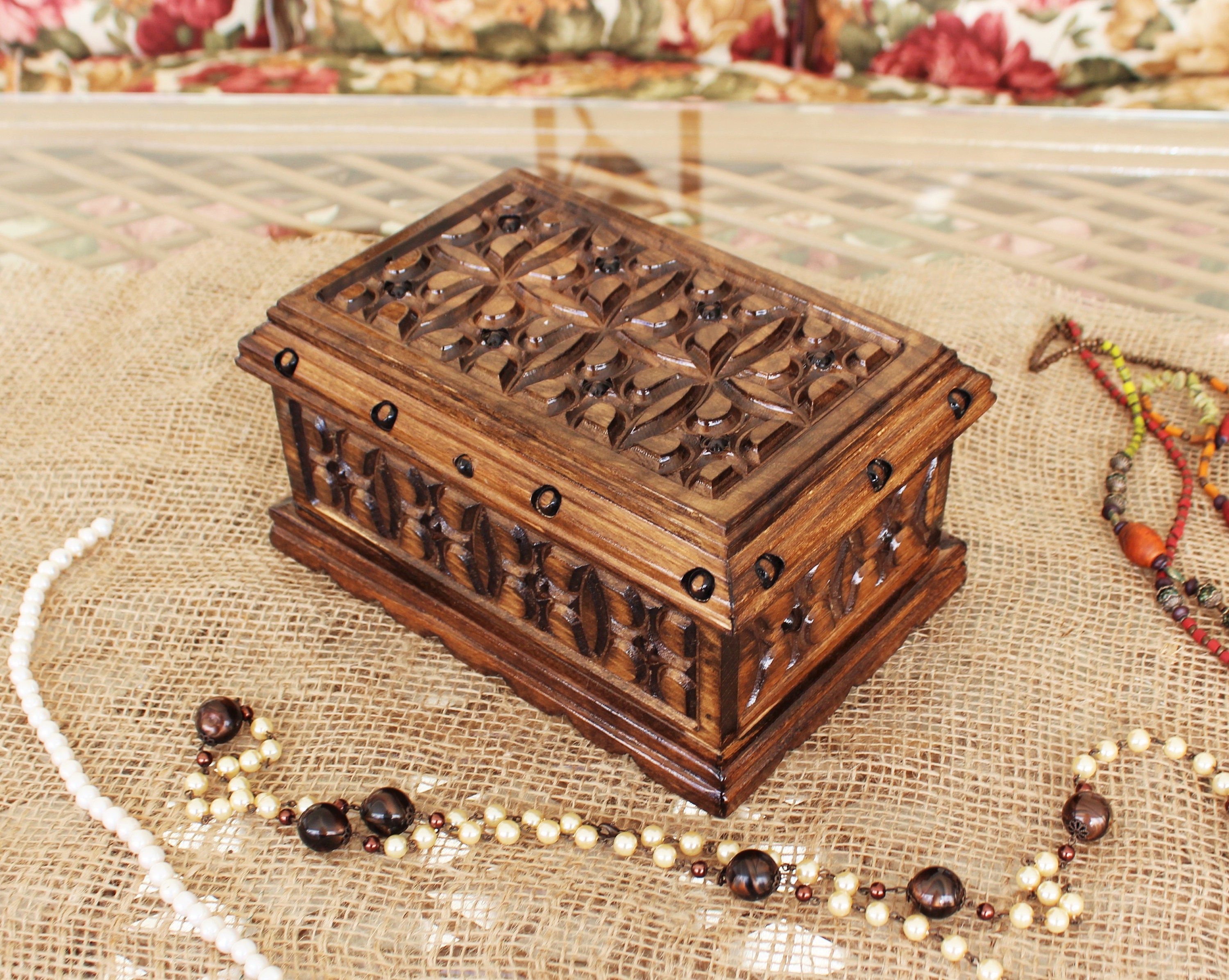 Engraved Wooden Box,handmade Walnut Wood Box,decorative Gift Box ...