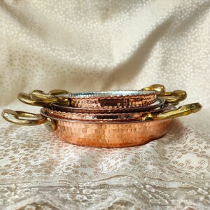 Copper Frying Pan Set,handcrafted Copper Omelette Pan,kitchen Decor ...