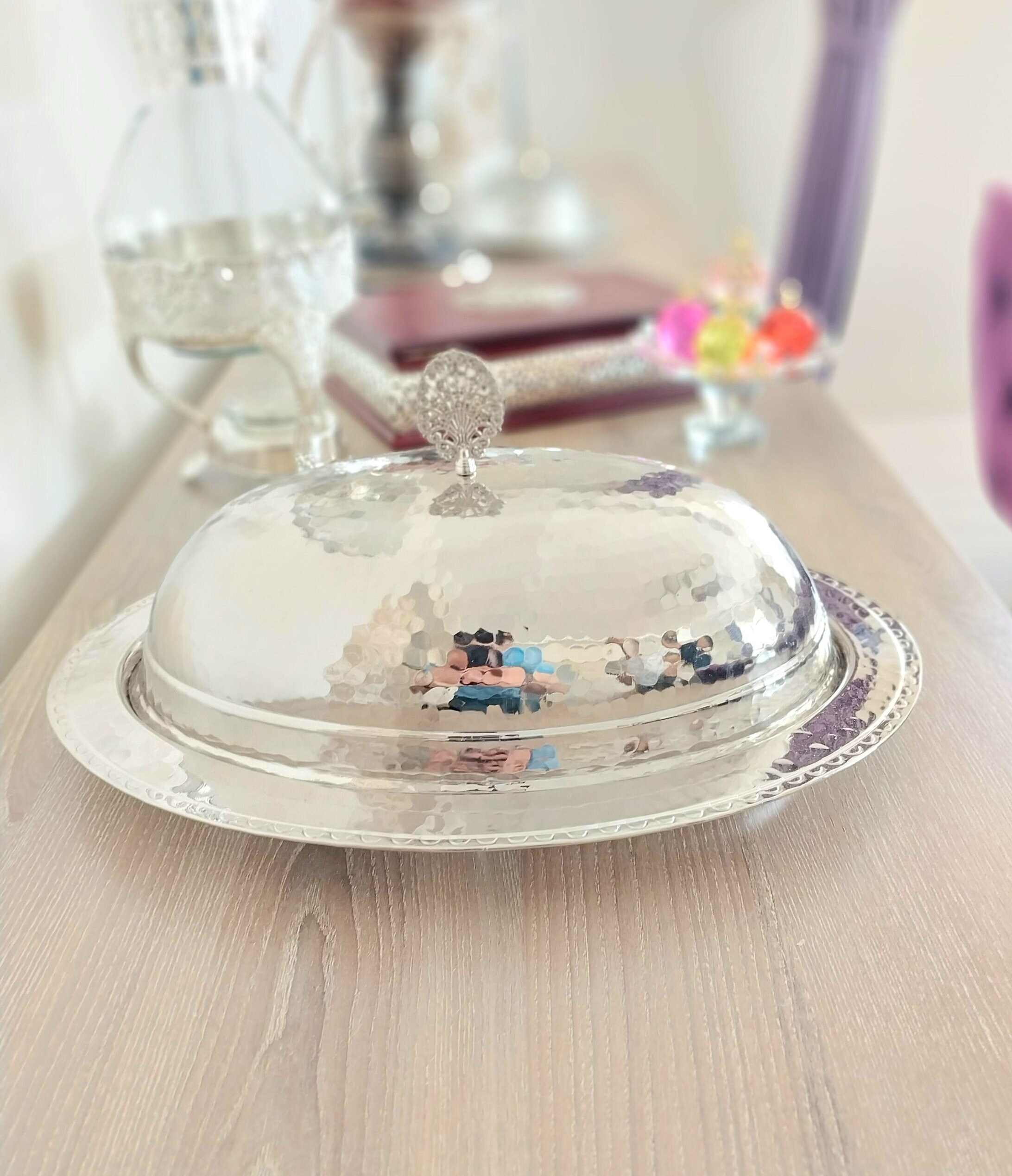 Turkish Handmade Copper Serving Plate With Lid, Copper Platter for ...