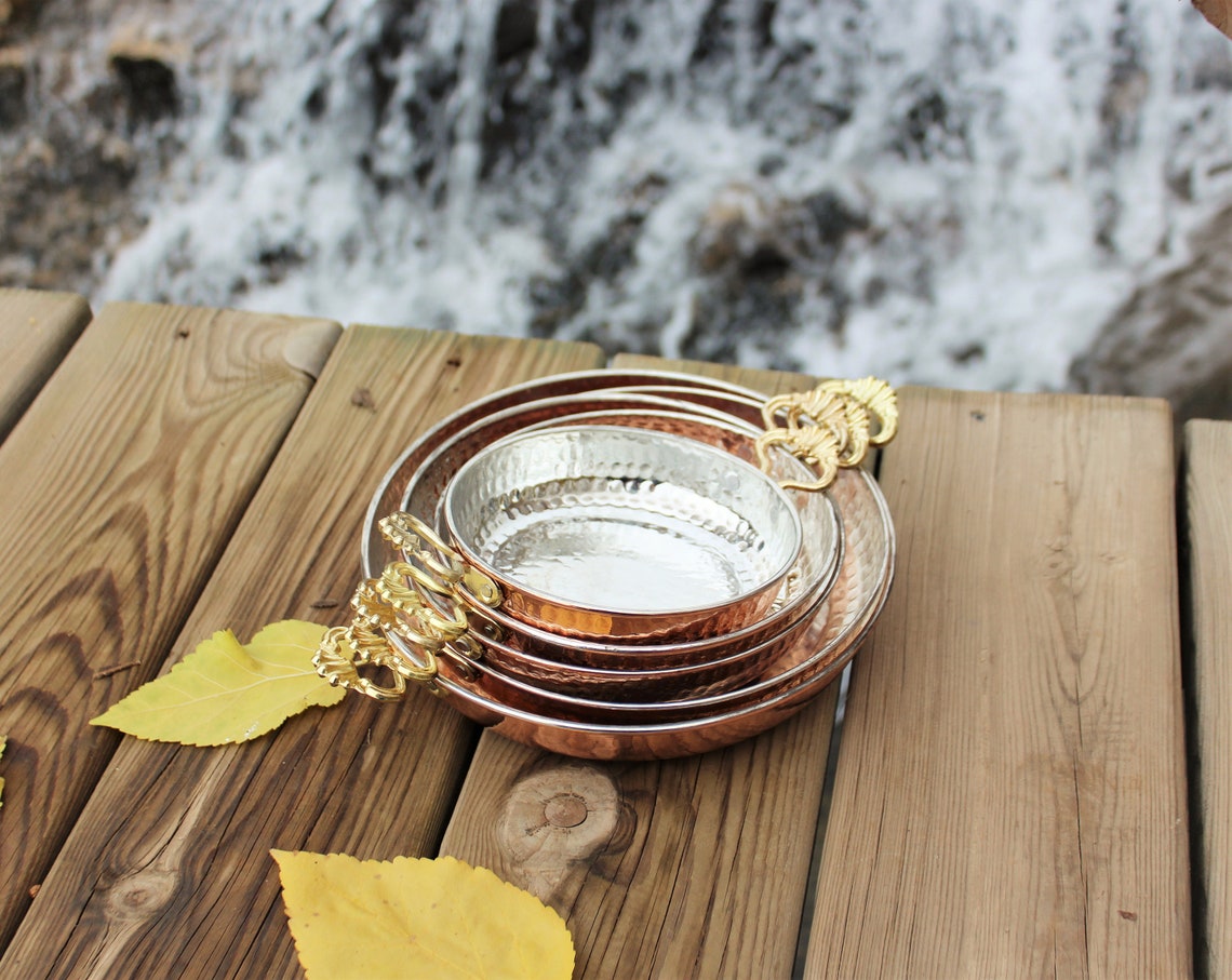 Traditional Copper Frying Pan,handcrafted Copper Omelette Pan,kitchen ...