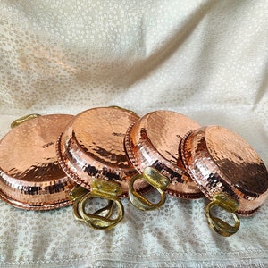 Copper Frying Pan Set,handcrafted Copper Omelette Pan,kitchen Decor ...