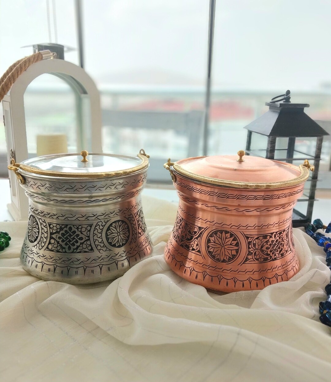 5 LT Copper Bakrac Pot,handmade Pure Copper Pot, Traditional Home and ...