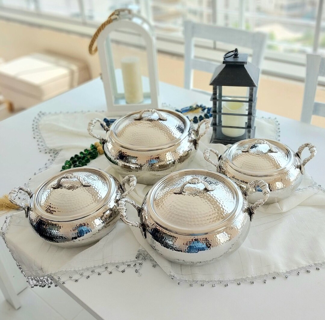 Pure Copper Cookware Set Of 4 Modern Copper Pot Thick Double Brass Pot