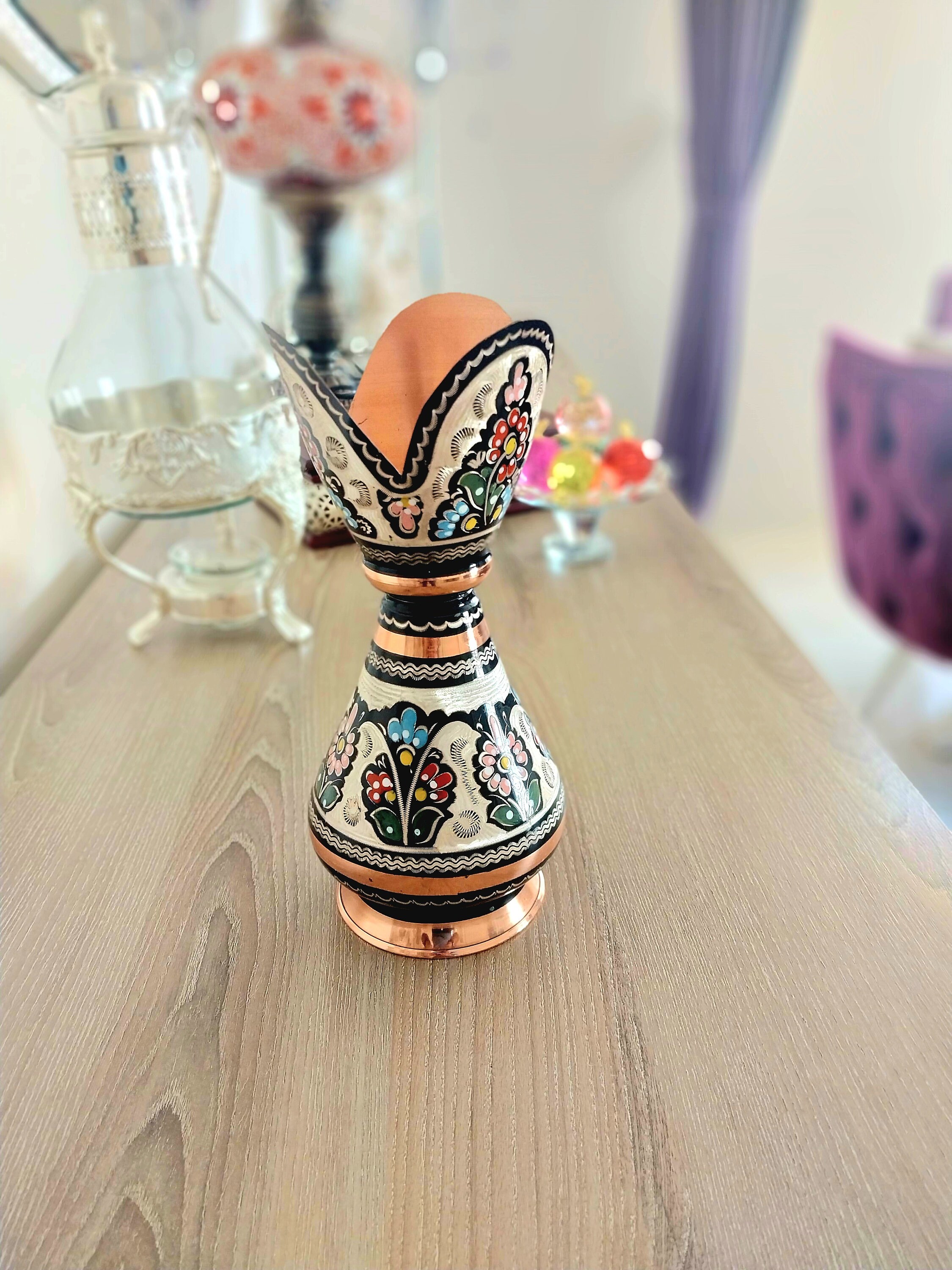 Decorative Copper Vase,engraved Copper Flower Vase,turkish Handmade ...