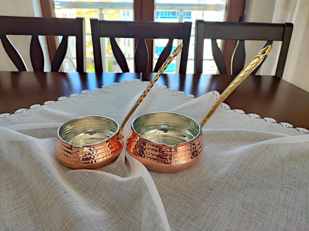 Handmade Copper Sauce Pan,sauce Cooking Pan With Brass Handle,unique ...