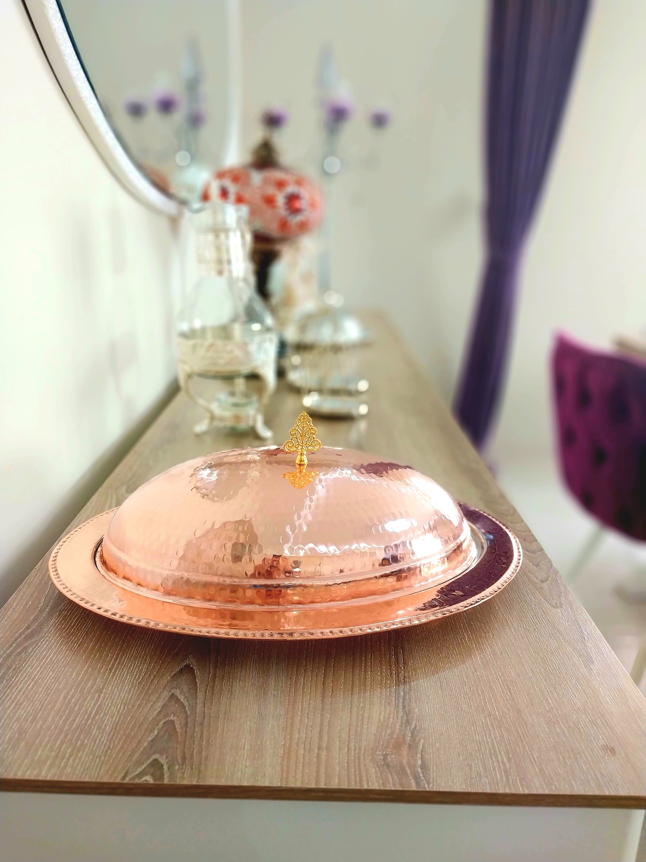 Copper Plate and Top,serving Plate,decorative Plates,serving Platter ...