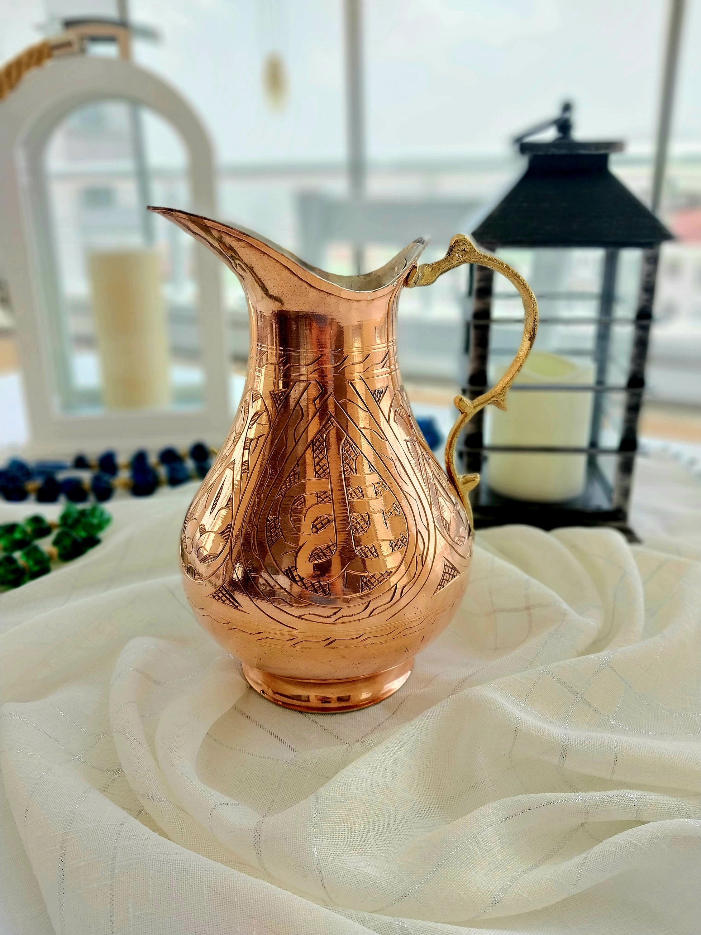 Handmade Copper 2 Liters Pitcher,pure Copper Hammered Jug,copper ...