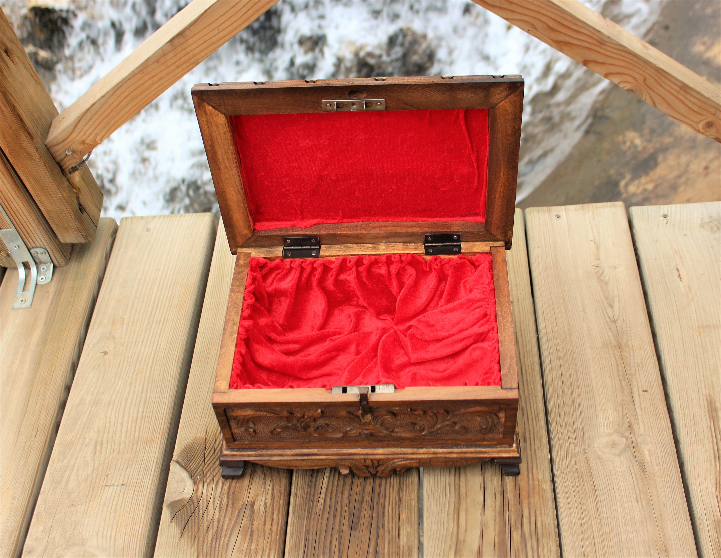 Large Secret Lock Boxhandmade Wooden Gun Boxjewelry Box With - Etsy