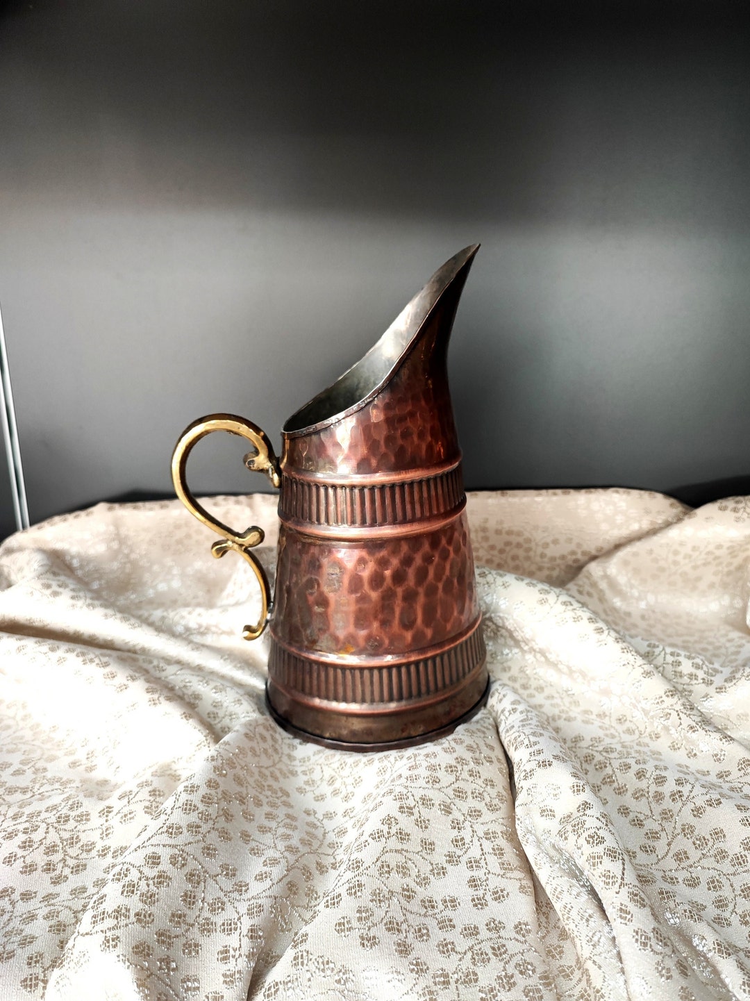 Pure Copper Carafe,engraved Copper Jug,copper Kitchen Decor, Handmade ...