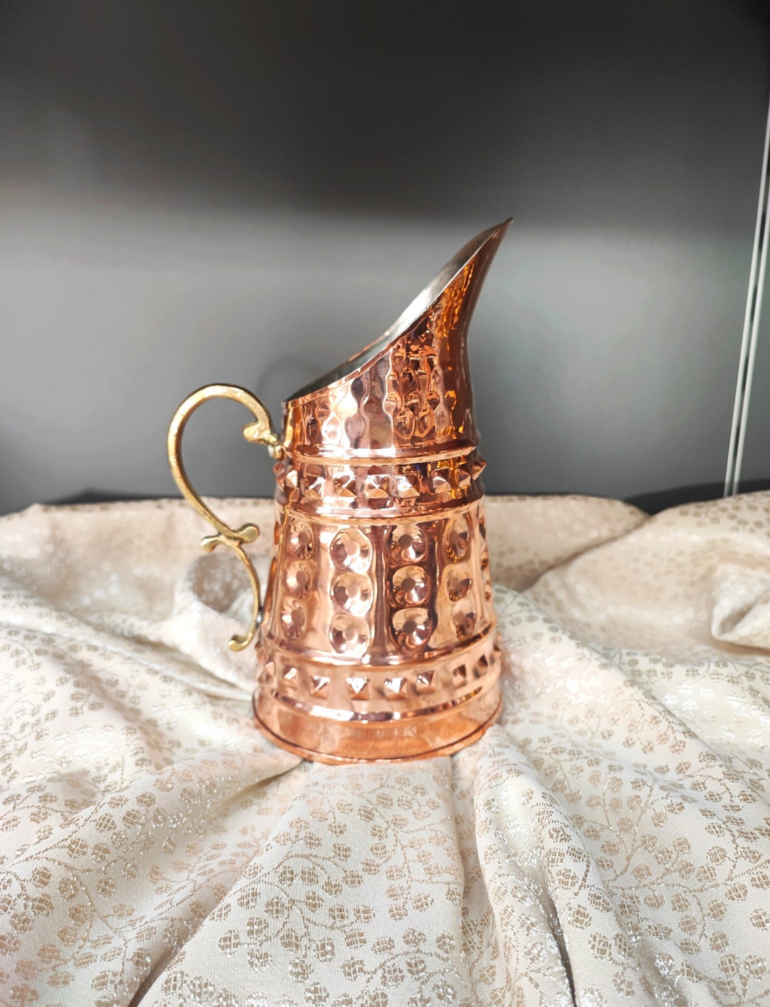 Engraved Copper Pitcher,copper Water Dispenser,handmade Copper Pitcher ...