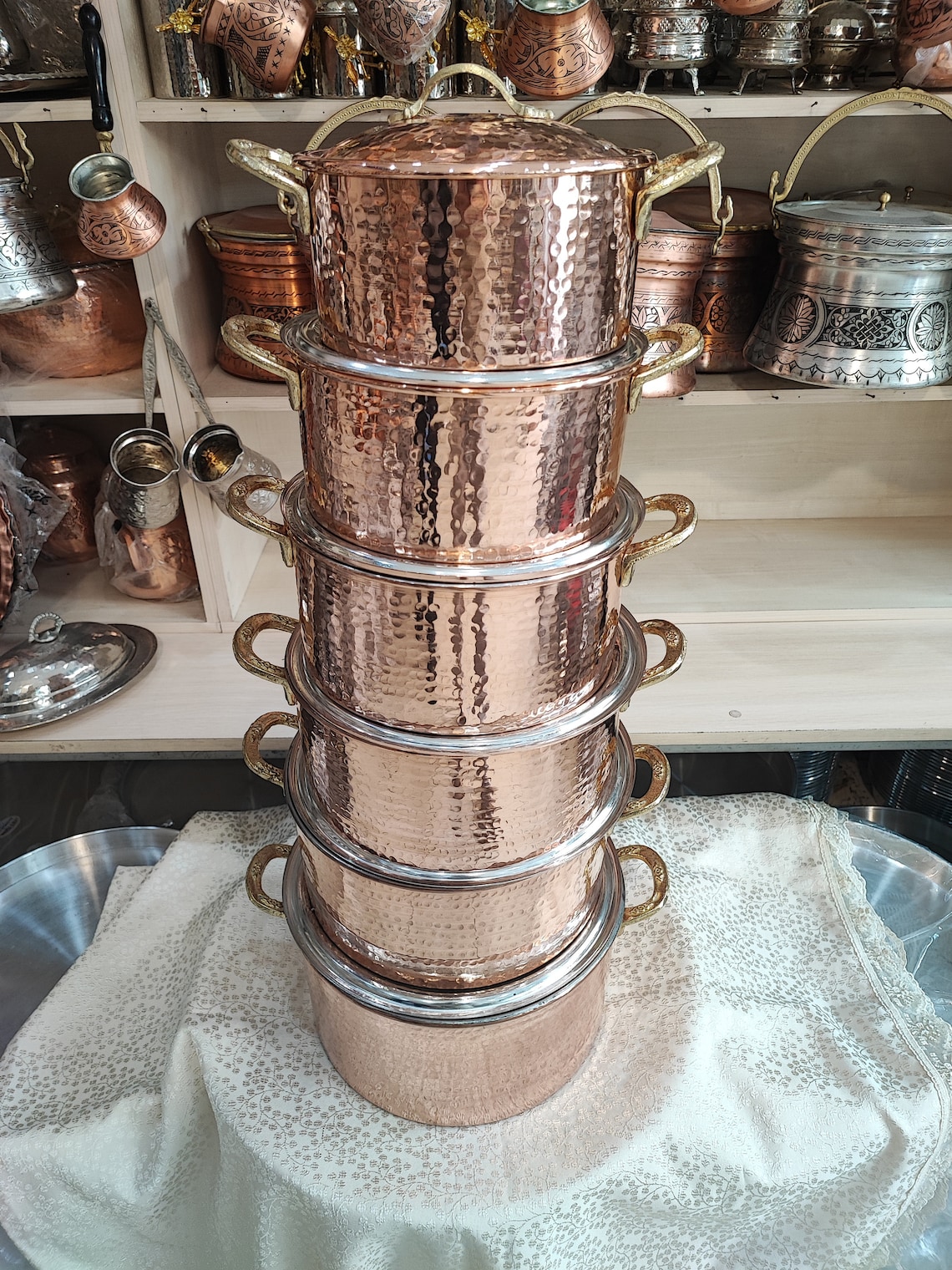 Copper Cooking Pot Set Handmade Pure Copper Casserole Pot - Etsy
