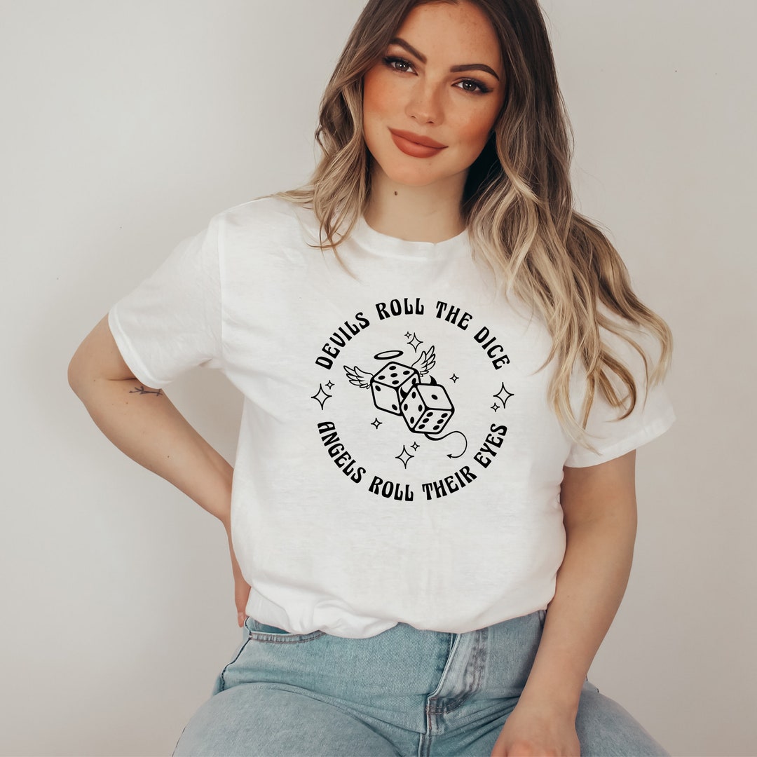 Devils Roll the Dice Screen Print Transfer Ready to Press Angels Roll ...