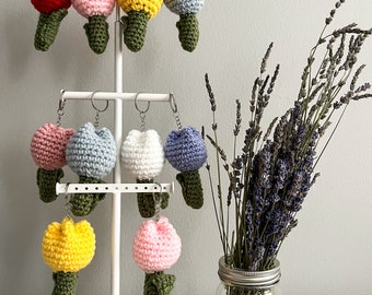 Crochet Tulip Keychain - Etsy