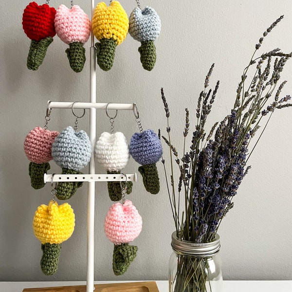 Crochet Tulip Keychain - Etsy