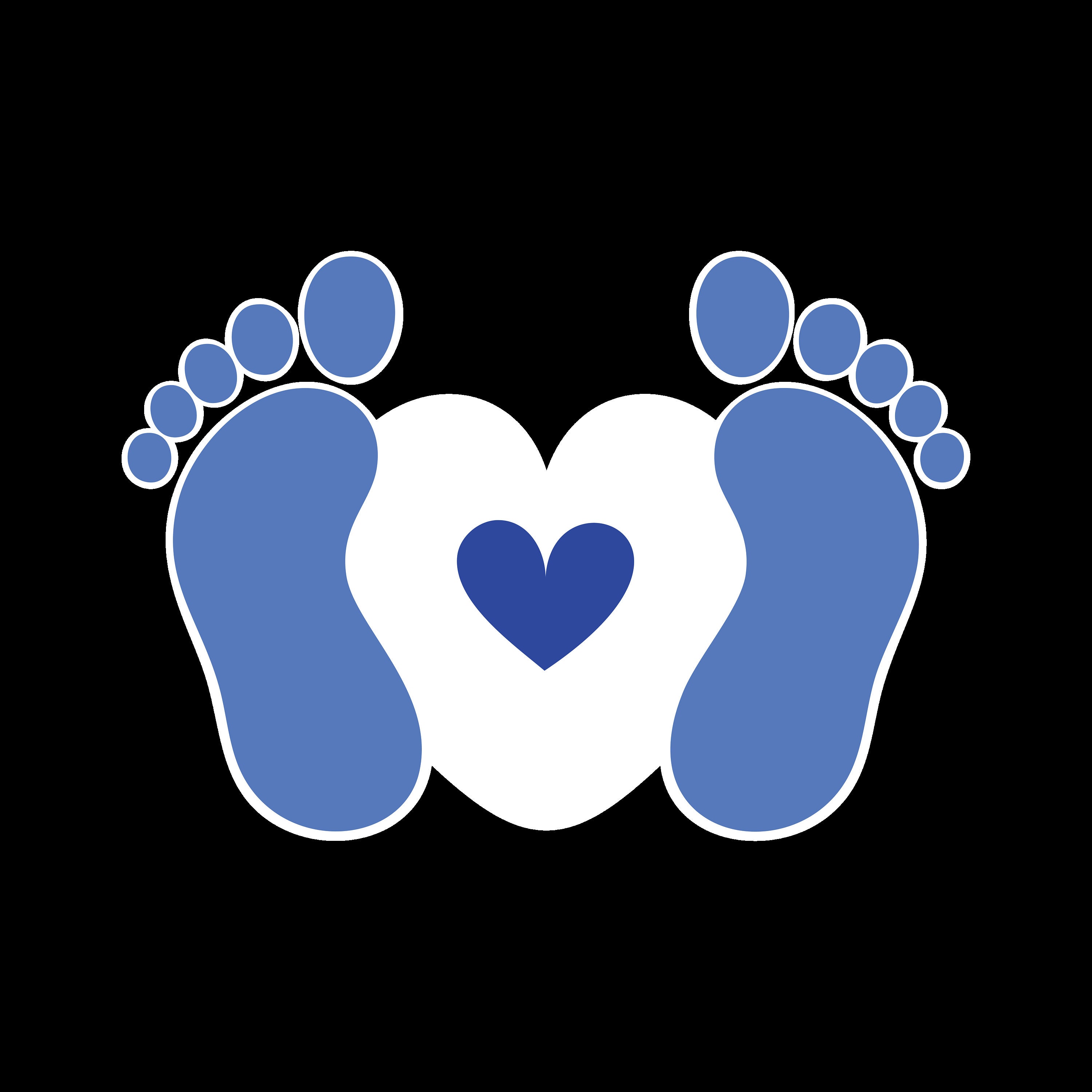 Baby Footprint Graphic - Blue Nursery Wall Art Digital Download ...