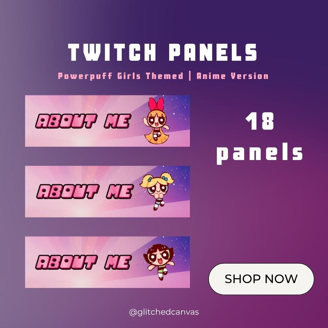 Powerpuff Girls Twitch Panels | Anime Style Stream Panels | Cute Pink ...