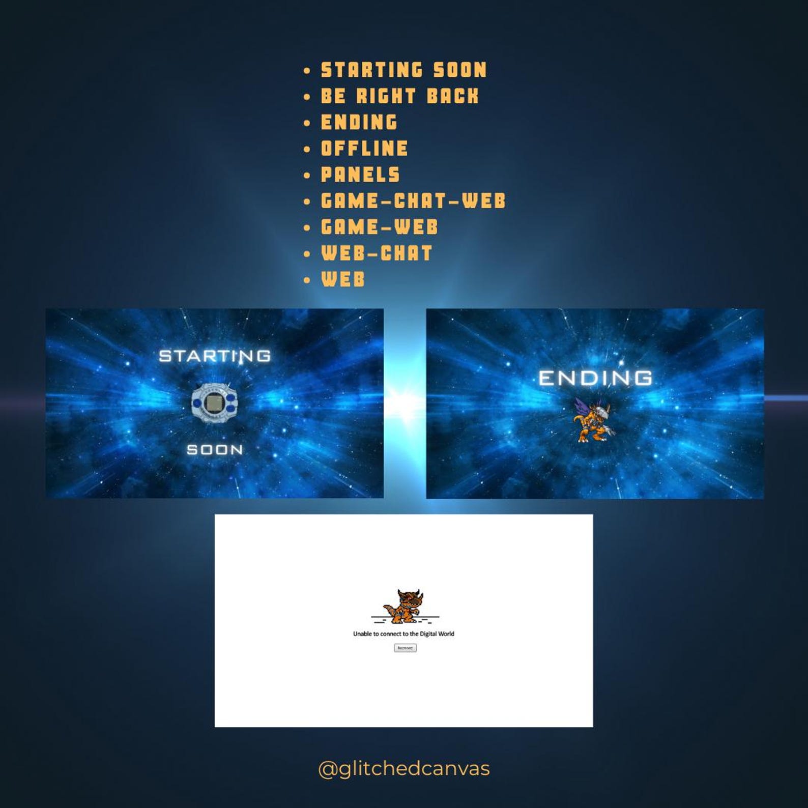 Digimon Twitch Overlay Pack – Animated Stream Graphics (digital ...