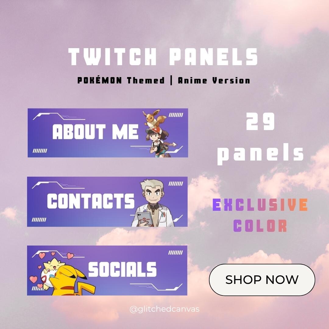 EXCLUSIVE Pokemon Twitch Panels || 29 Cute Anime Pokémon Themed Twitch ...