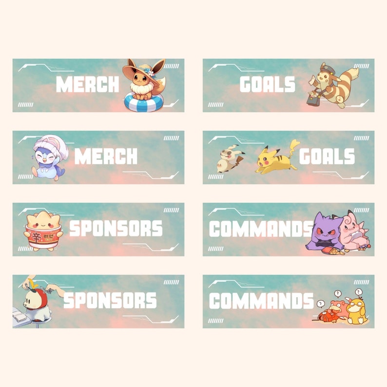 Pokemon Twitch Panels || 29 Cute Anime Pokémon Themed Twitch and ...