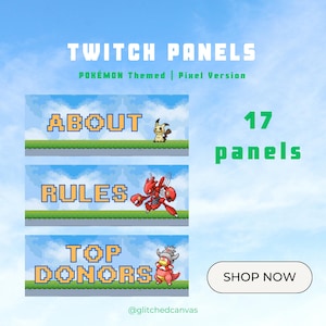 Pokemon Twitch Panels || 17 Cute Pixel Pokemon Themed Twitch and ...